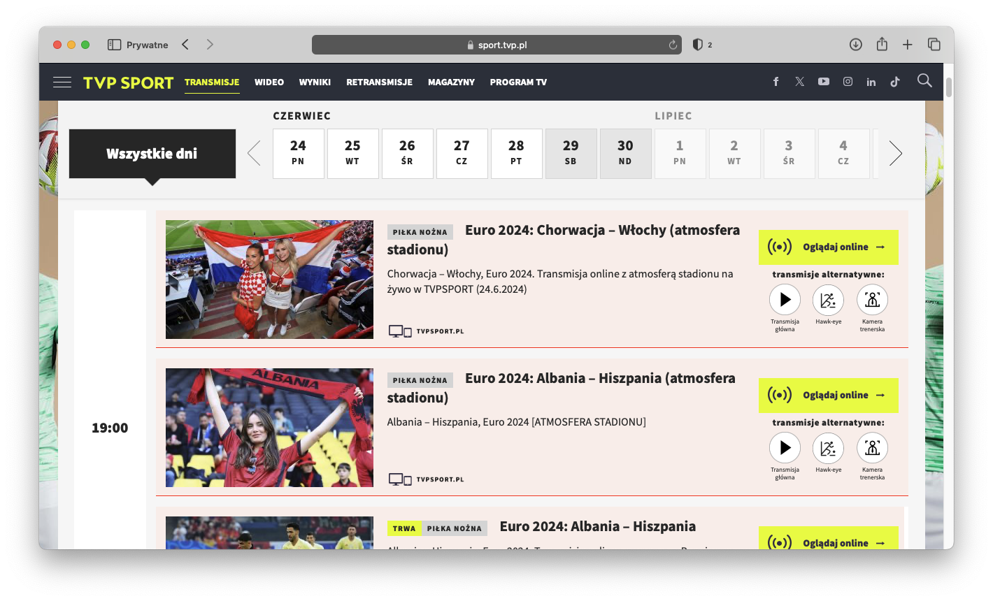 Jak oglądać TVP Sport za granicą przez VPN?